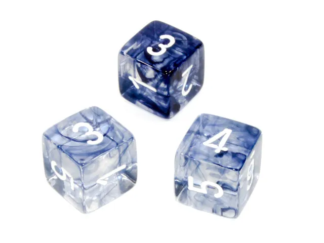 Chessex D6 Dice Nebula Polyhedral Black/white d6