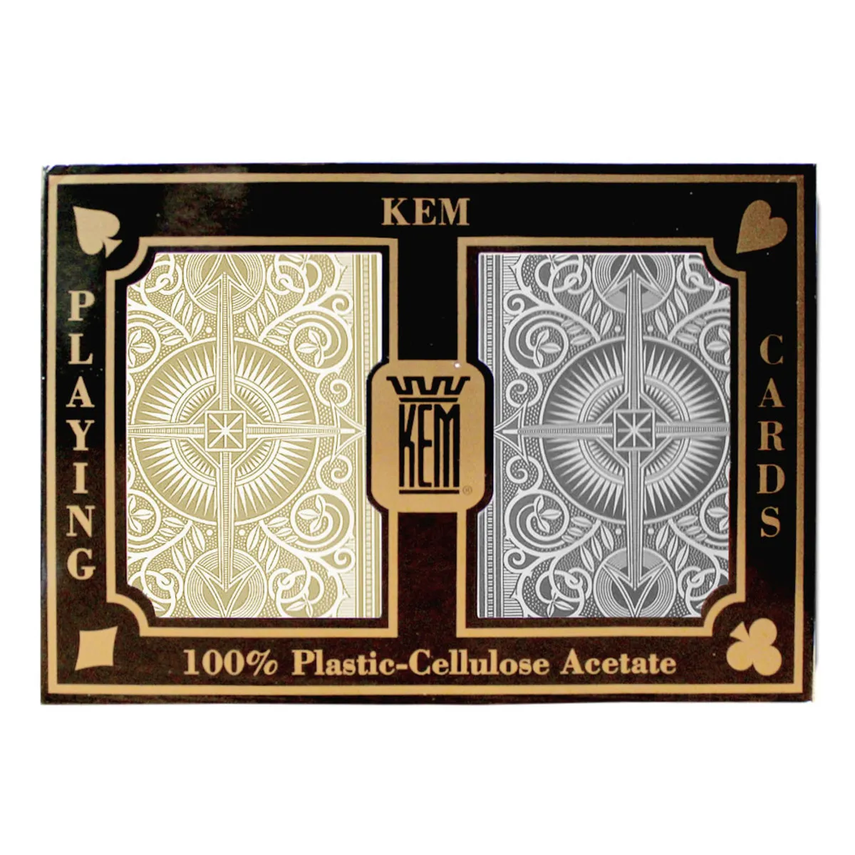 Kem Arrow Black/Gold Narrow Jumbo Playing Cards - United States Playing ...